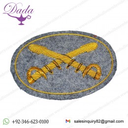 AMERICAN CIVIL WAR CONFEDERATE CAVALRY CROSSED SWORDS HAT LARGE BADGES