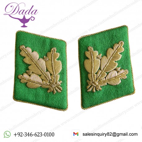 German Police Collar Tabs German Gorget Gold Silver Oak Leaf Collar