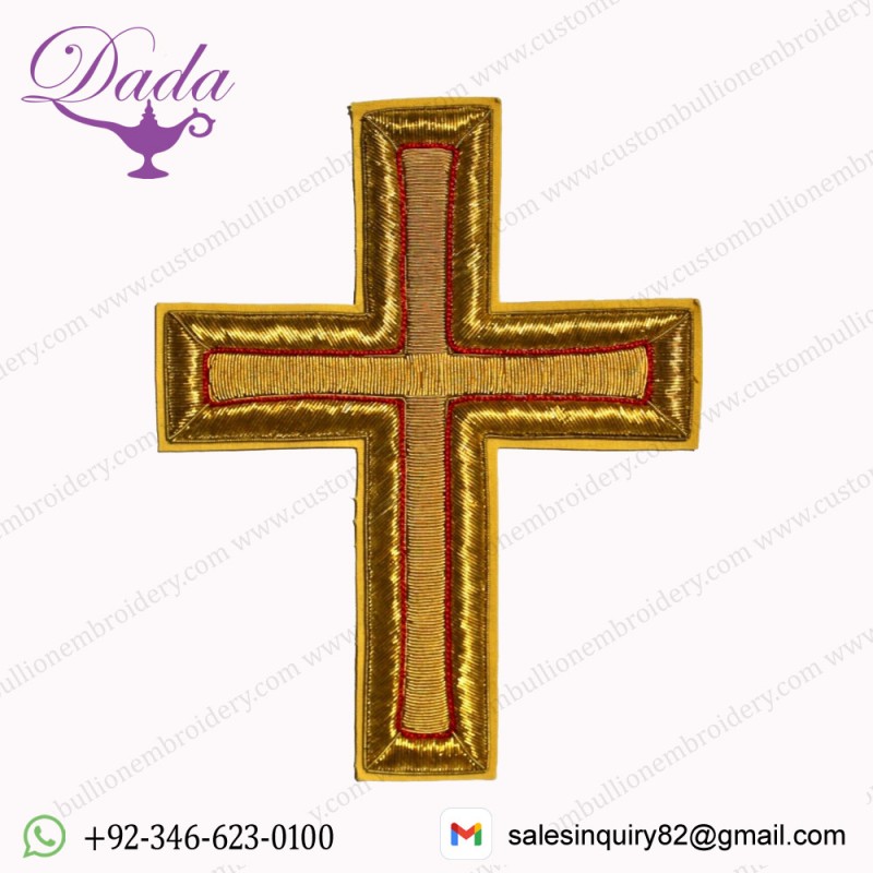 Handmade Gold Bullion Wire Latin or Greek Liturgic Crosses Army, Hand