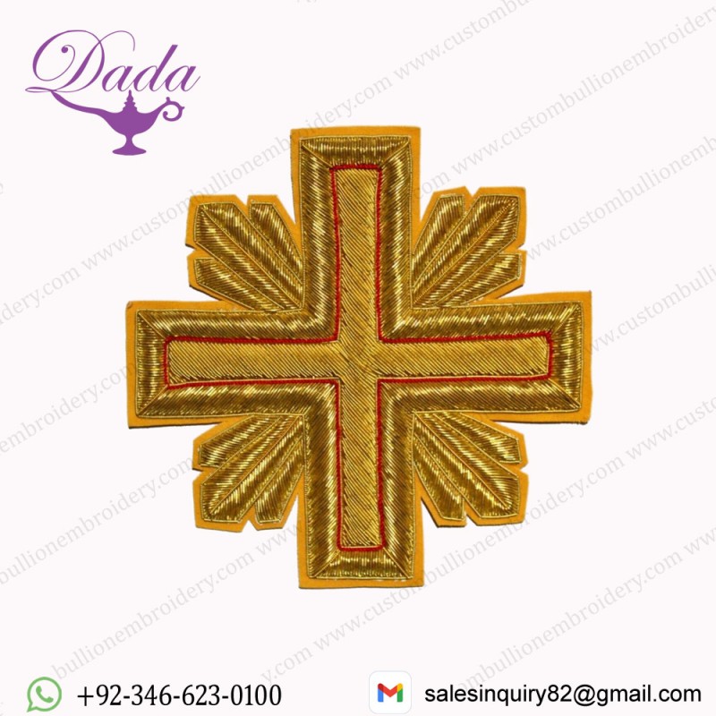 Latin or Greek Liturgic Crosses Handmade Gold Bullion Wire Vestment