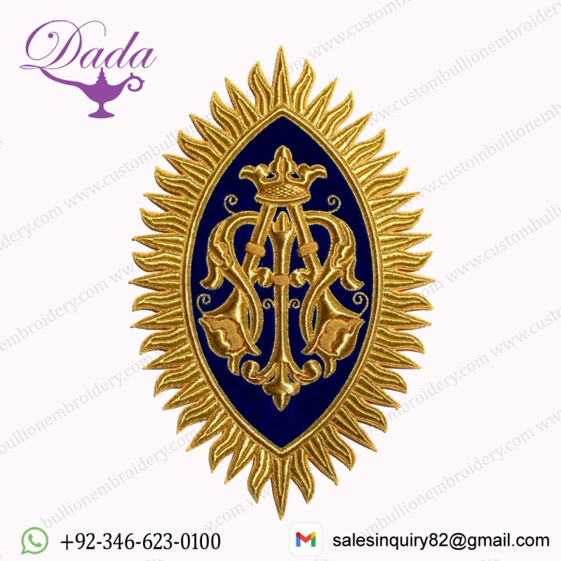 Liturgical Church Marian Emblem Hand Embroidered Vestment exceptional
