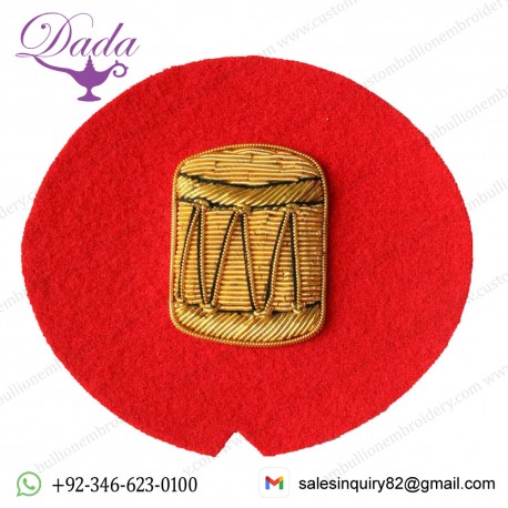 Drum Gold On Red No.1 Badge Drum Badge Regiment Officer Uniform badges
