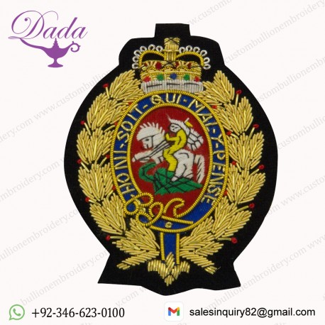 Royal Regiment of Fusiliers Gold Blazer Badge Regimental Officer