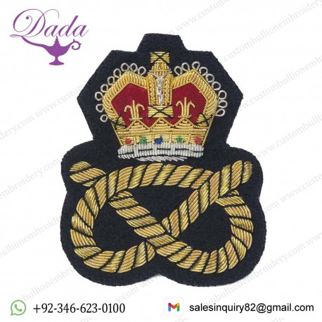 CROWN & KNOT BLAZER BADGE Handmade Gold Wire Blazer Badges Uk, Badges,