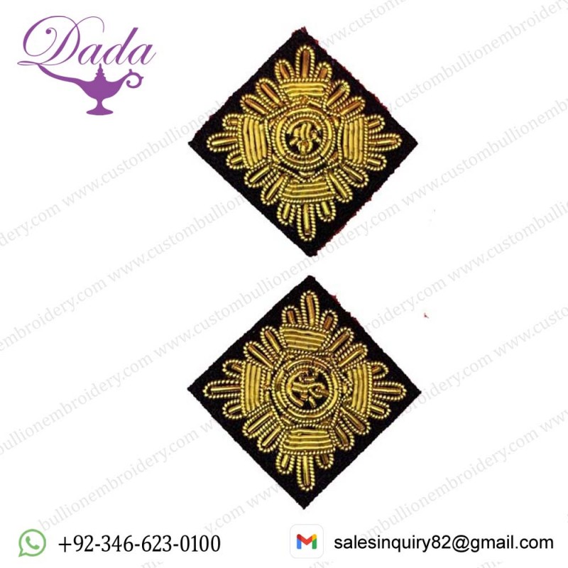 Epaulettes Shoulder Rank Gold Pips Hand Embroidered Bullion Wire Rank