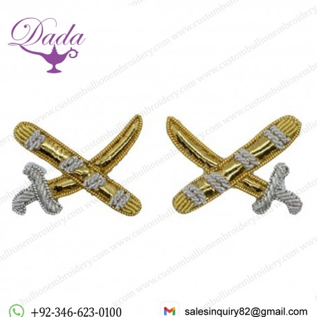 generals gold silver sword baton Blazer Badge Bullion Crests, Blazer