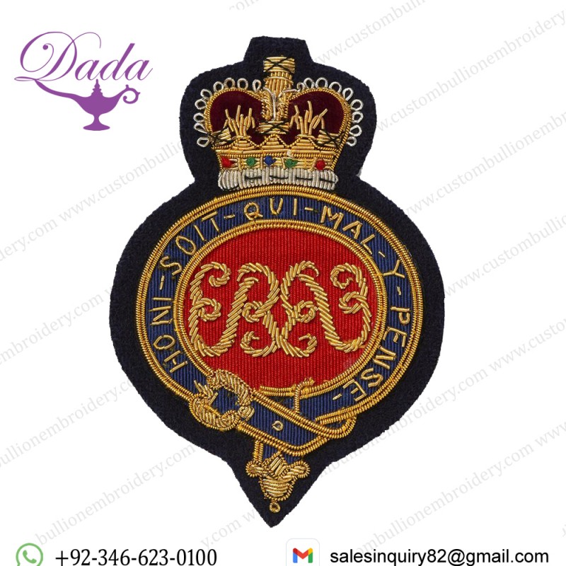 GRENADIER GUARDS BLAZER BADGE Handmade Gold Wire Royal Military Police