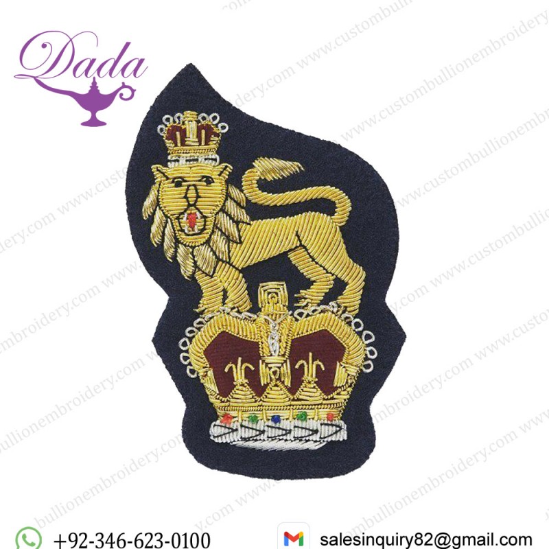 Gold Bullion Wire Embroidered Blazer Military Uniform Aa Blazer Badges