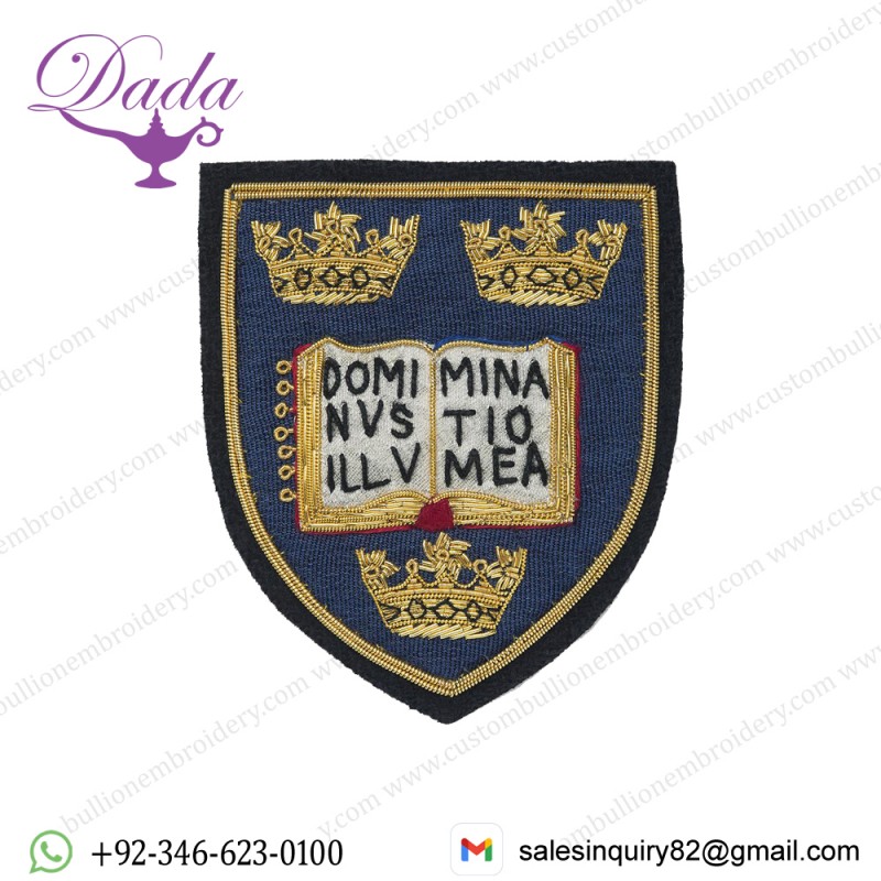 OXFORD UNIVERSITY BLAZER BADGE Hand Embroidery Emblem, Wool Hand