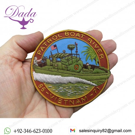 Patrol Boat River PBR Patch Badge Vietnam War Hand Embroidery Emblem,