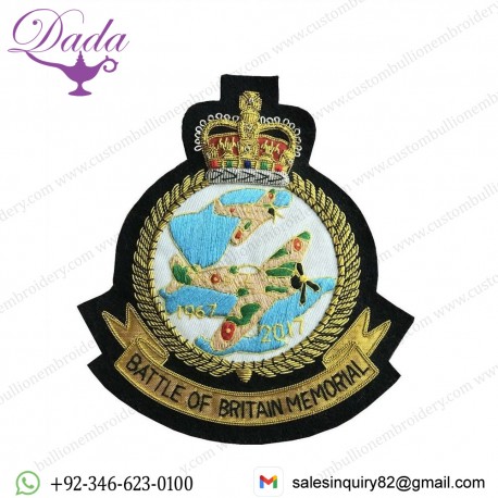The Battle Of Britain Memorial Blazer Badge Handmade Embroidered Badge