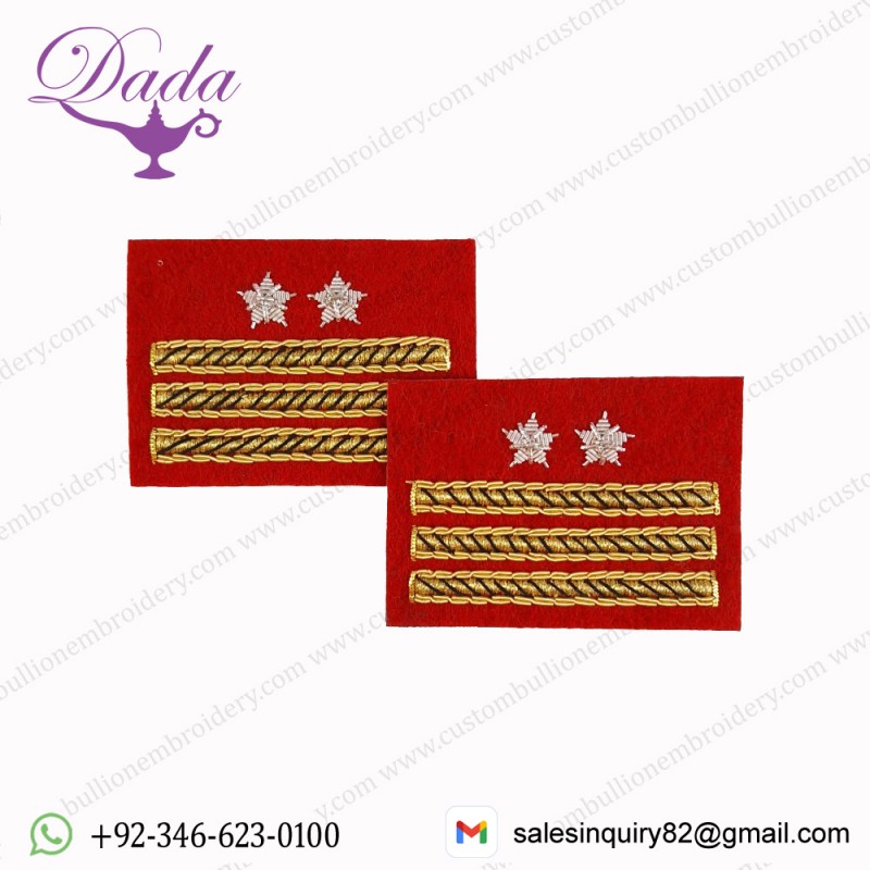 ITALIAN Ranks Gala First Lieutenant Army Bullion Wire Badges Infantry