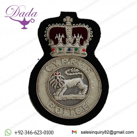 Cyprus Police Blazer Badge, Wire Cyprus Police Bullion Wire Cap Badge