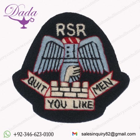 BRITISH ARMY RAIDING SUPPORT REGIMENT RSR CLOTH BERET CAP BADGE Custom