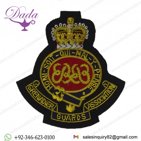 Grenadier Guard Association Blazer Badge Grenadier Guard Bullion Crest