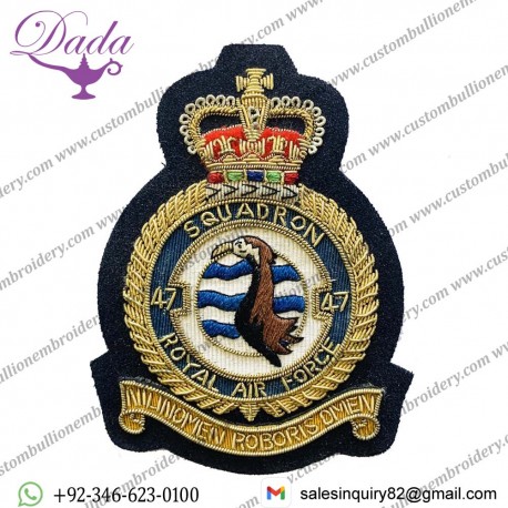 47th Squadron Blazer Badge Blazer Badge Handmade Embroider Badge badge