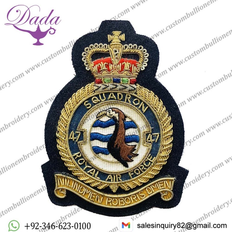 47th Squadron Blazer Badge Blazer Badge Handmade Embroider Badge badge
