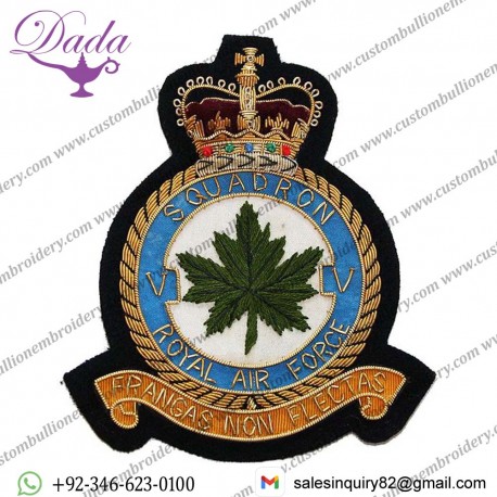 RAF 5 Squadron Wire Blazer Badge Blazer Badges Regimental Blazer Badge