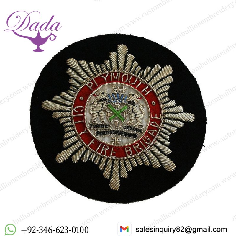 Plymouth City Blazer Badge Wire Handmade Hand Embroidery Knitted Badge