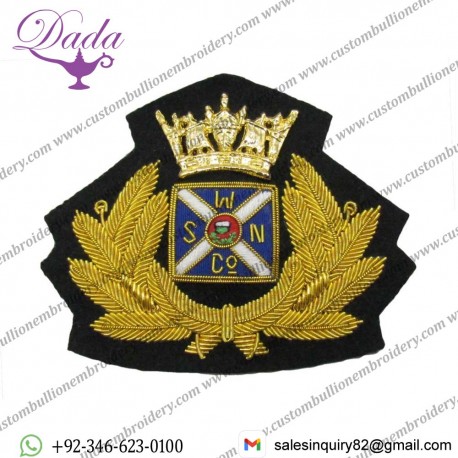 Merchant Navy Cap Badge SWN Co Cap Badge Embroider Wired Bullion Badge