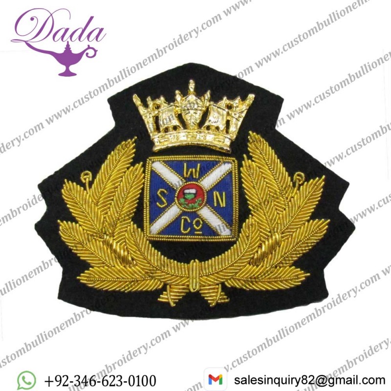 Merchant Navy Cap Badge SWN Co Cap Badge Embroider Wired Bullion Badge