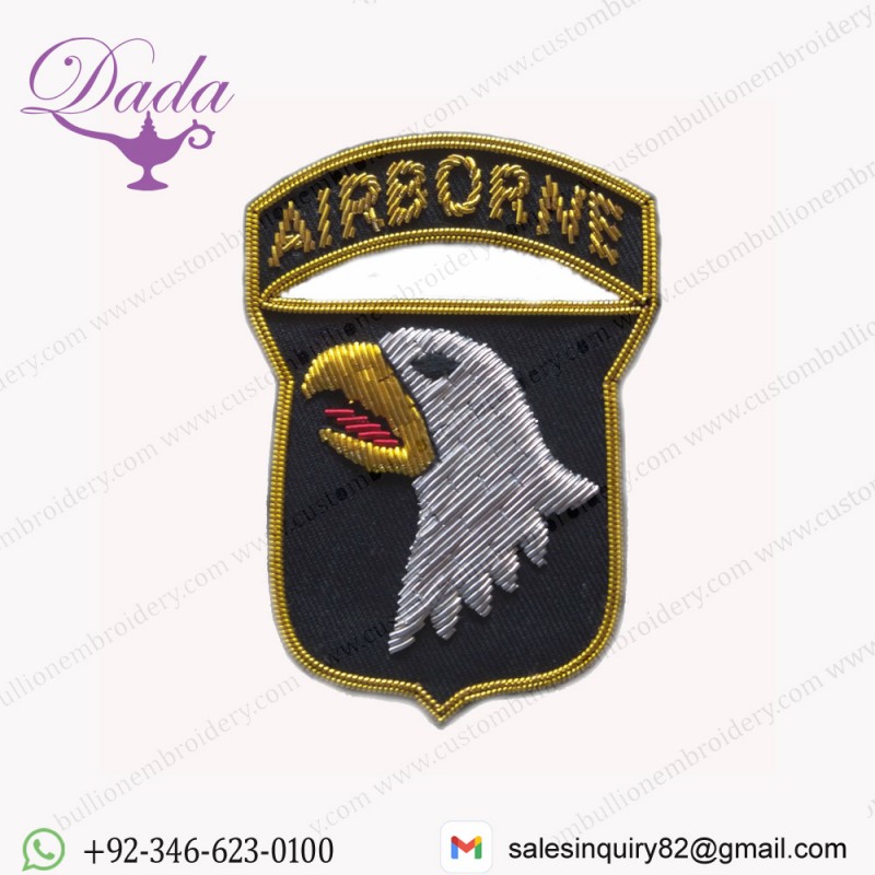 101ST AIRBORNE DIVISION – THE SCREAMING EAGLESHand embroider with gold