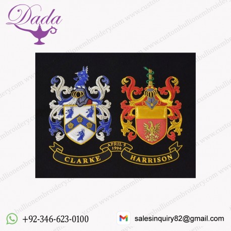 Anniversary family crest embroidery Embroidered Family Crest Bullion
